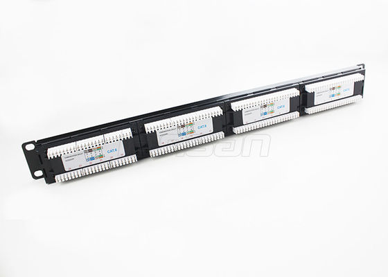 24 Port Staggered Cat6 RJ45 Keystone Jack UTP Patch Panel