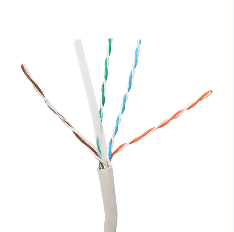 High quality indoor 4 Pairs CCA Cat 6 UTP Cable 305m Pull / Box Network ...