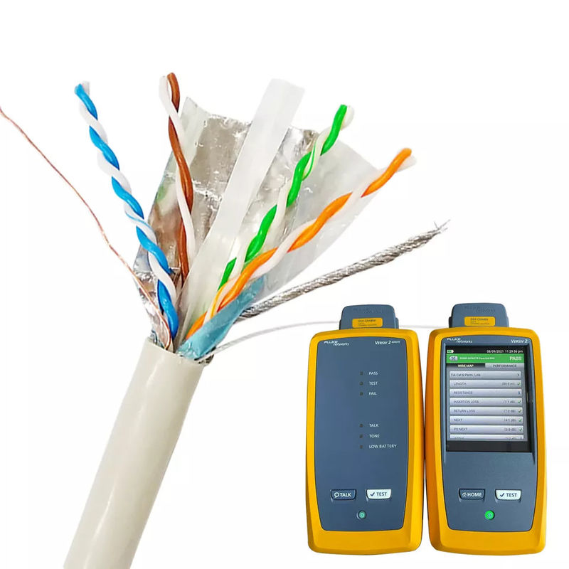 Indoor PVC 4 Pairs CCA Cat 6 FTP Cable 305m Network Cable Fluke Test