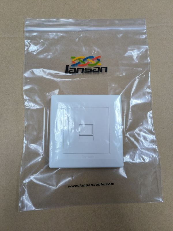 2 Ports Flat Faceplate RJ45 ABS Ethernet Cable Assembly 86×86 Type