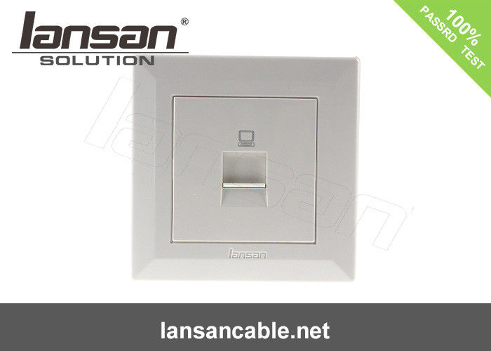 ABS Network Cable Assembly UK Type Cat5e / Cat6 One Port Faceplate