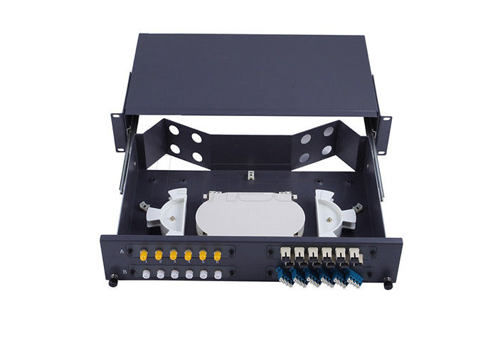 Metal 2U Slide Type Simplex SC Fiber Optic Patch Panel 48 Port for Data ...