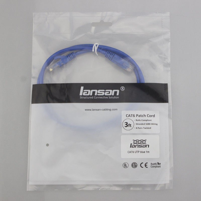 Cat6 UTP BC conductor Patch Cord HDPE Insulation 90 Degree Bending ...