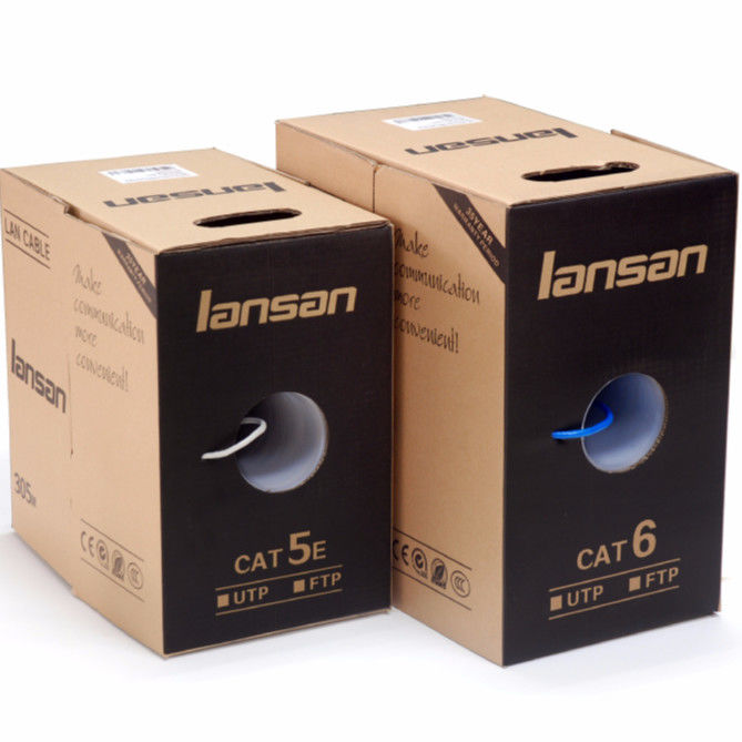 23AWG 0.56mm BC Cat6 FTP Cable 4 Pair Twister 305m Pull Out Box Ethernet