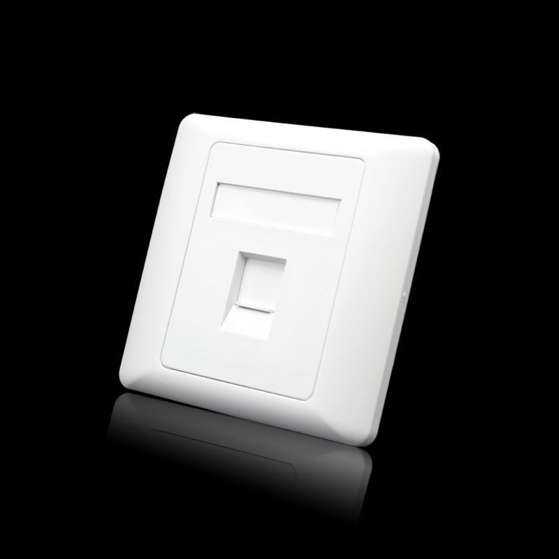 2 Ports Flat Faceplate RJ45 ABS Ethernet Cable Assembly 86×86 Type