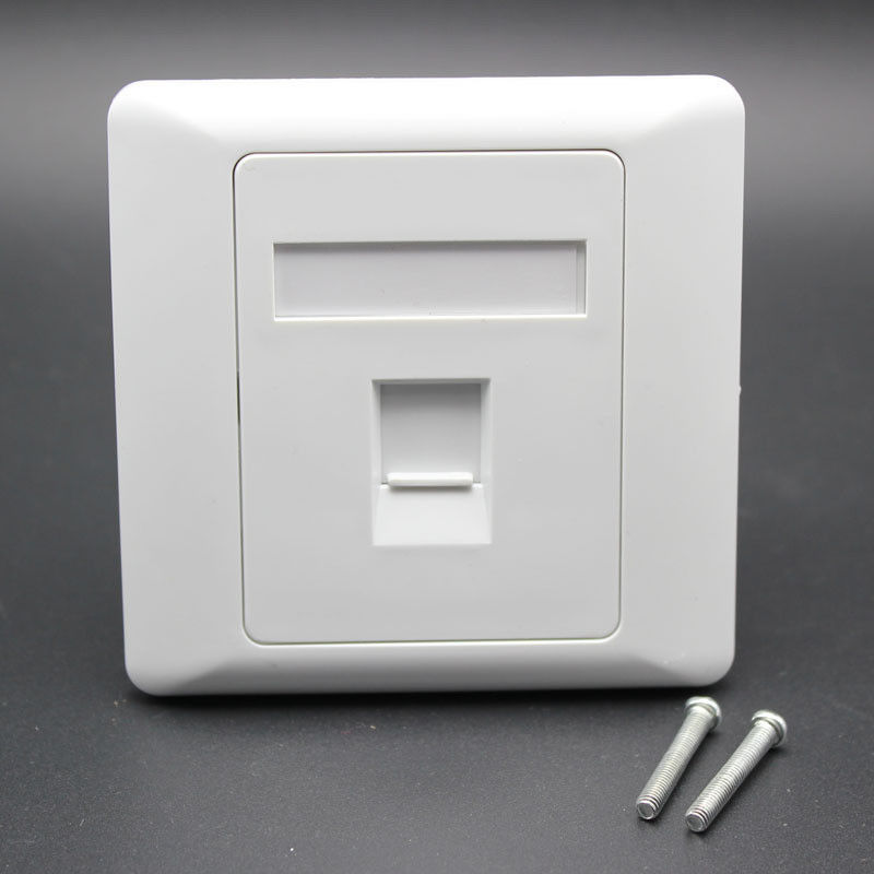 2 Ports Flat Faceplate RJ45 ABS Ethernet Cable Assembly 86×86 Type