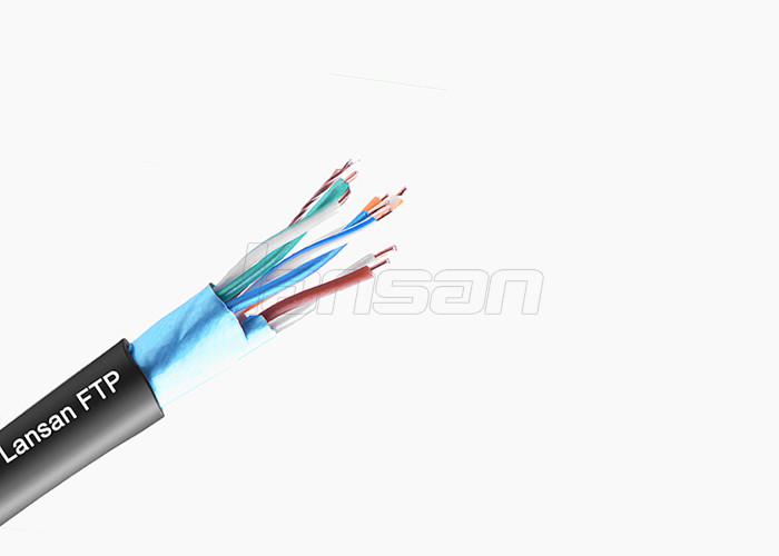 Solid Networking PVC Cat5e Lan Cable FTP 0.50mm Copper Clad Aluminum ...