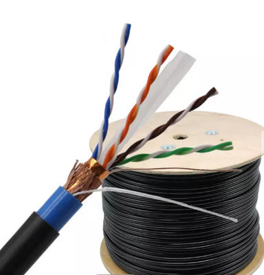 SFTP Cat6 Lan Cable 305m 1000ft HDPE Insulation PVC Jacket For Outdoor
