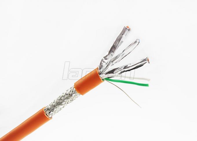 Transmission Shielded Cat6a Cable , Copper Braiding Network Cat6a SFTP ...